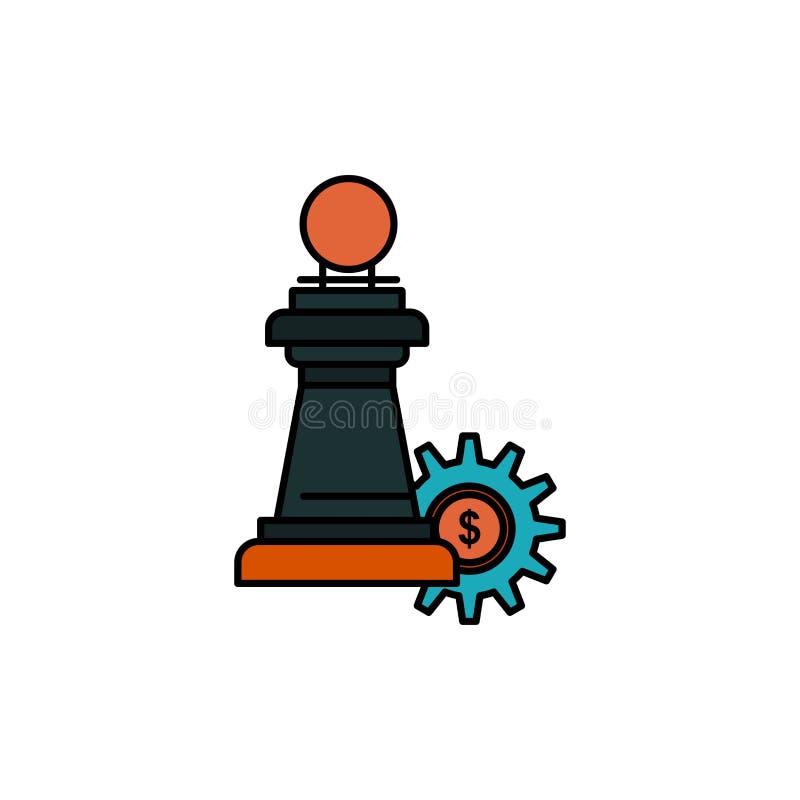 Chess, Business, Strategy, Success Flat Color Icon. Vector Icon Banner ...