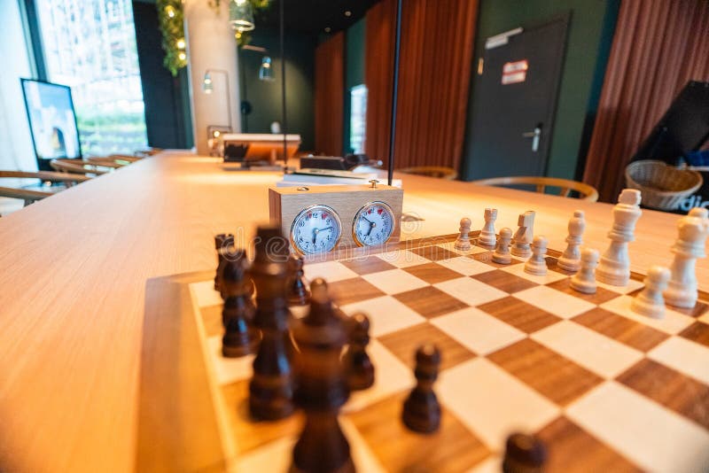 Chess Clock beside a Chessboard during Opening Stock Image - Image of ...