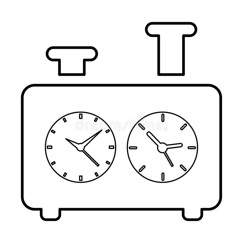 Chess Clock Icon in Outline Style Stock Vector - Illustration of ...