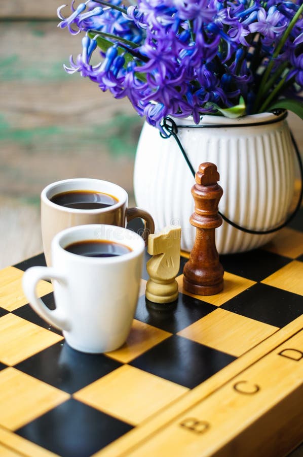Chess and coffee stock photo. Image of black, liquid - 51745246