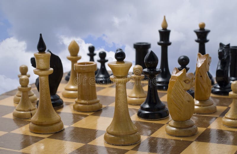 Two men play a chess stock image. Image of concept, metaphor - 14959513