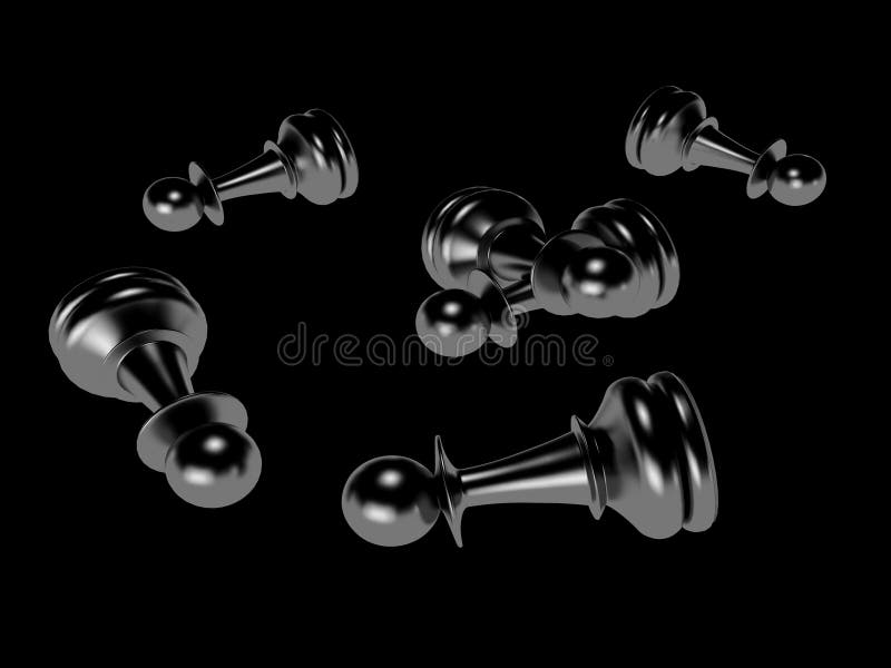 3d Illustration of a Black Pawn on a Black Background Stock ...