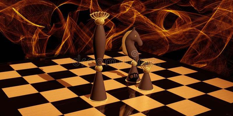 Chess Composition with Abstract Background Stock Illustration ...