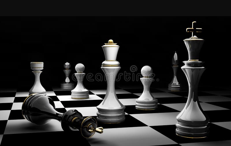 Chess concept checkmate 3D stock illustration. Illustration of move ...