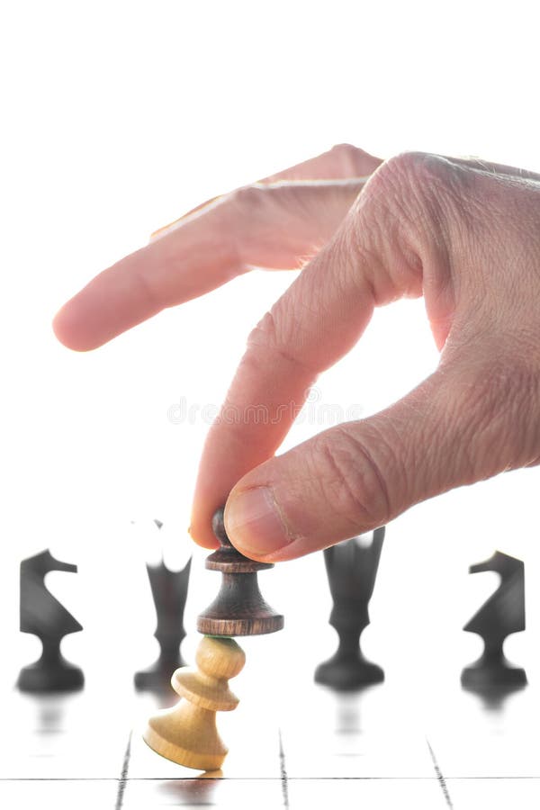 Make Decisions and Challenge. Chess Player Makes a Move. Man Making ...