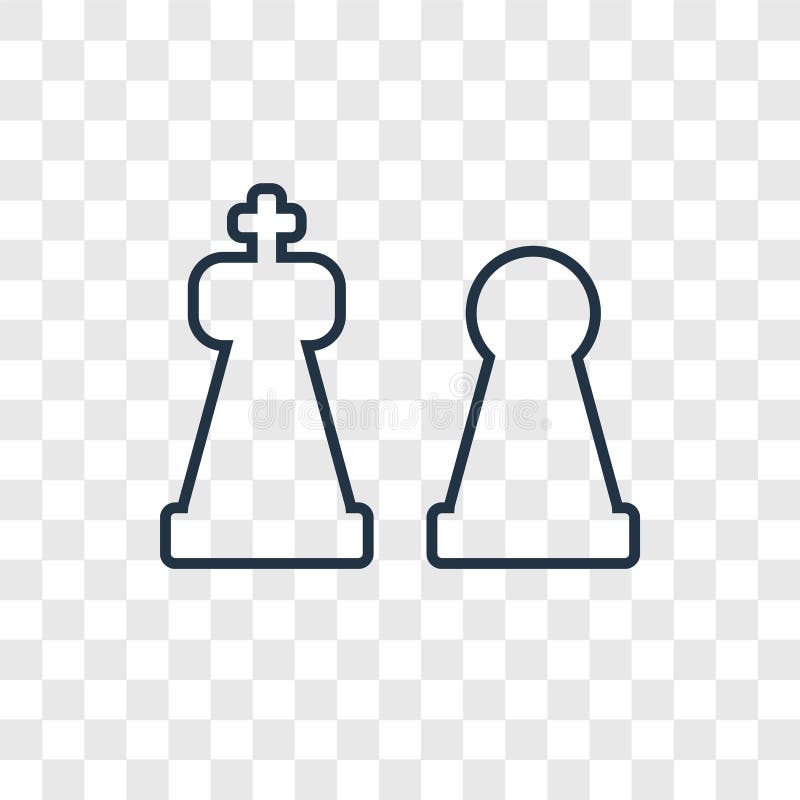 Chess Concept Vector Linear Icon Isolated on Transparent Background ...