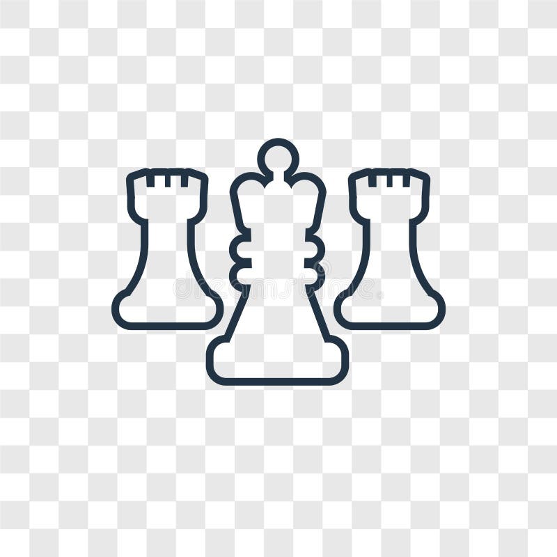 Chess Concept Vector Linear Icon Isolated On Transparent Background ...