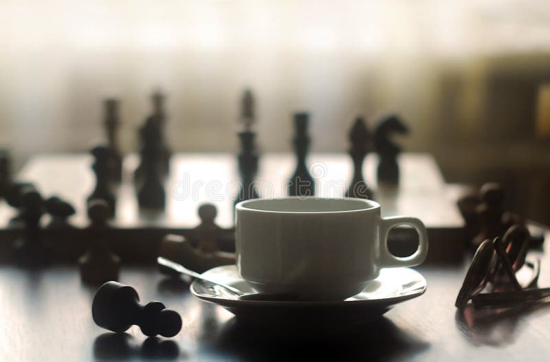 Chess and coffee stock image. Image of chess, color - 102086601