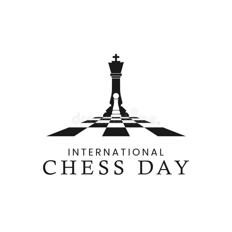 Chess Day. Black Silhouettes Isolated on White Background Stock Vector ...