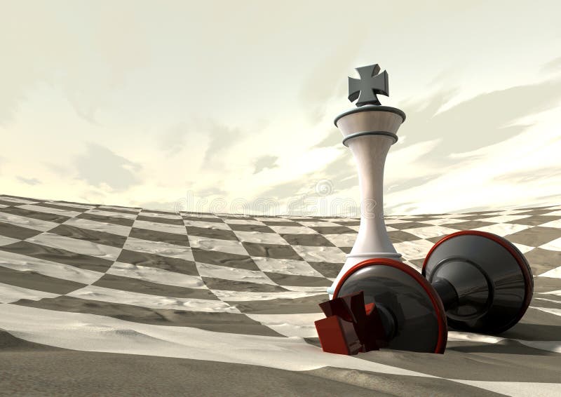 Chess Desert Game Over stock illustration. Illustration of fallen ...