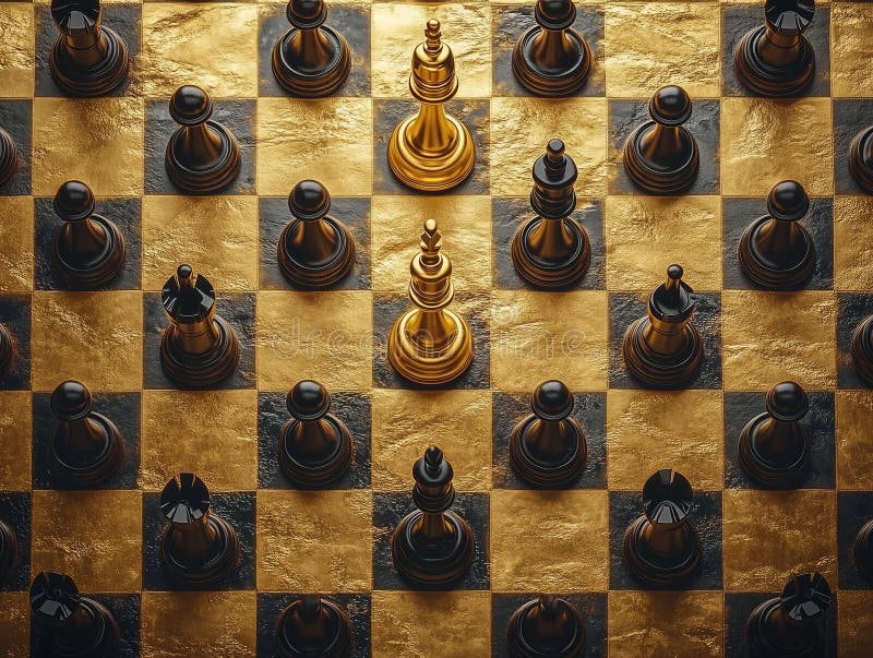Chess. Different, Chess Pieces on a Shiny Black, Polished Stone ...