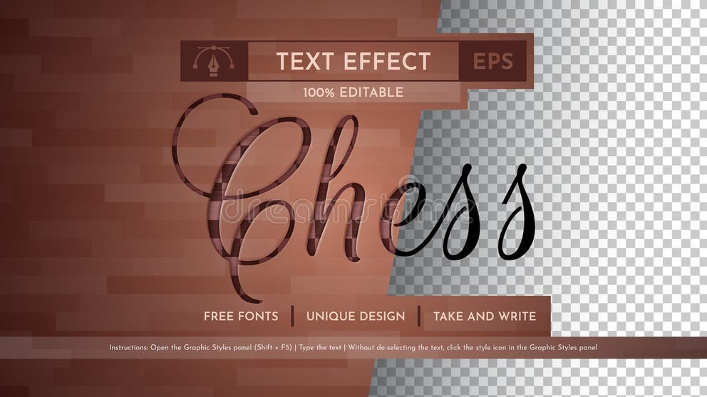 Chess - Editable Text Effect, Font Style Stock Vector - Illustration of ...