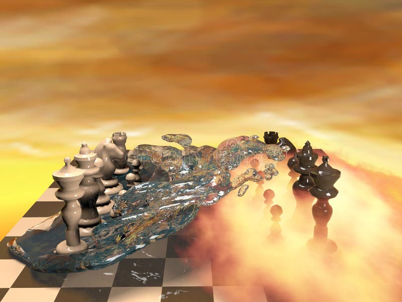Chess and elements 3d stock illustration. Illustration of game - 72116068