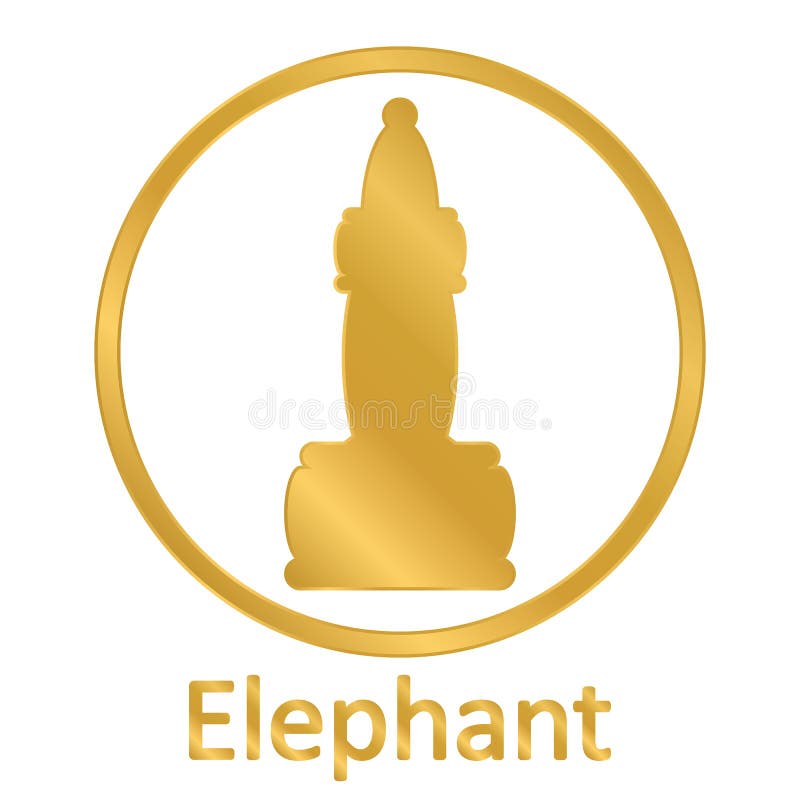Chess elephant icon. stock illustration. Illustration of golden - 115370136