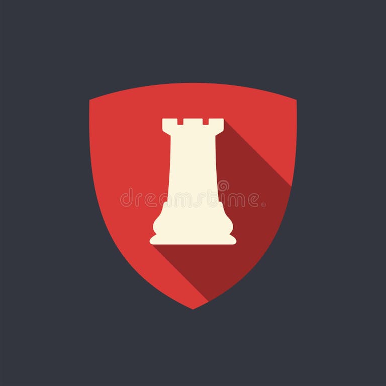 Chess Emblem. Shield with Rook Vector Illustration. Stock Vector ...