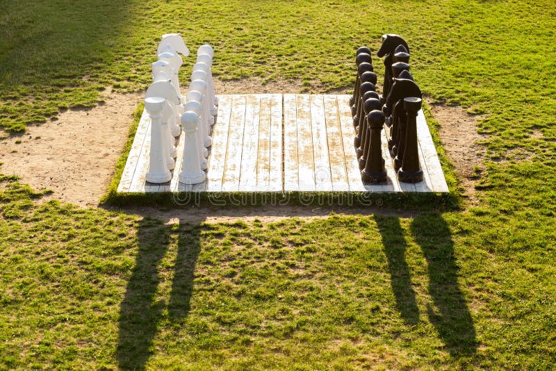 Chess Field in a Public Garden Stock Image - Image of move, outdoor ...
