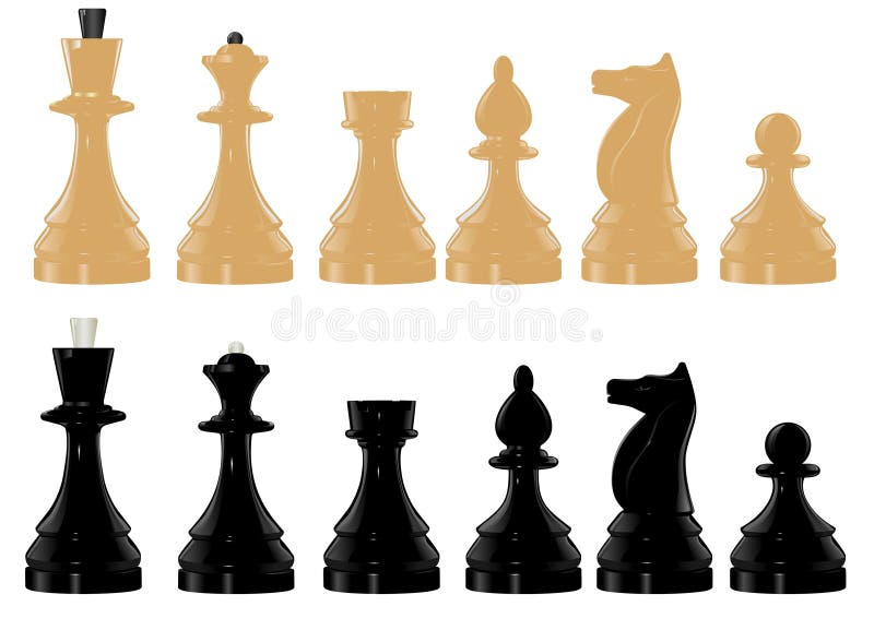 Simple Chess Set Collection Stock Illustration - Illustration of black ...