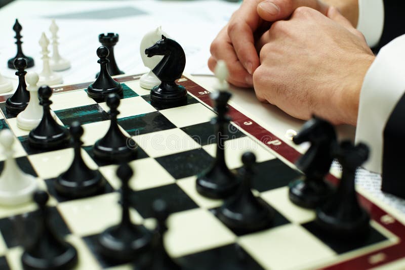 Chess Move Hand Business Strategy Stock Photo - Image of holding ...