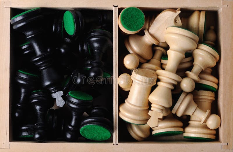 Chess figures in box stock photo. Image of board, group - 22671676