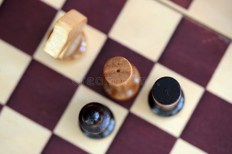 Chess Figures on a Chessboard. Top View Stock Image - Image of decision ...