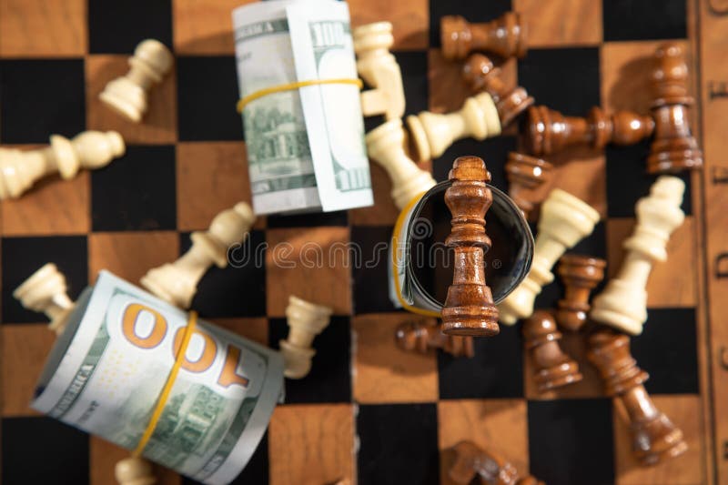 Chess Figures and Dollar Money on the Chessboard Stock Image - Image of ...