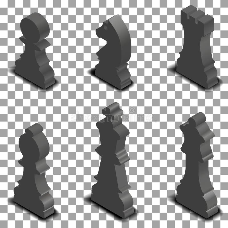 Chess Figures Isometric, Vector Illustration. Stock Vector ...