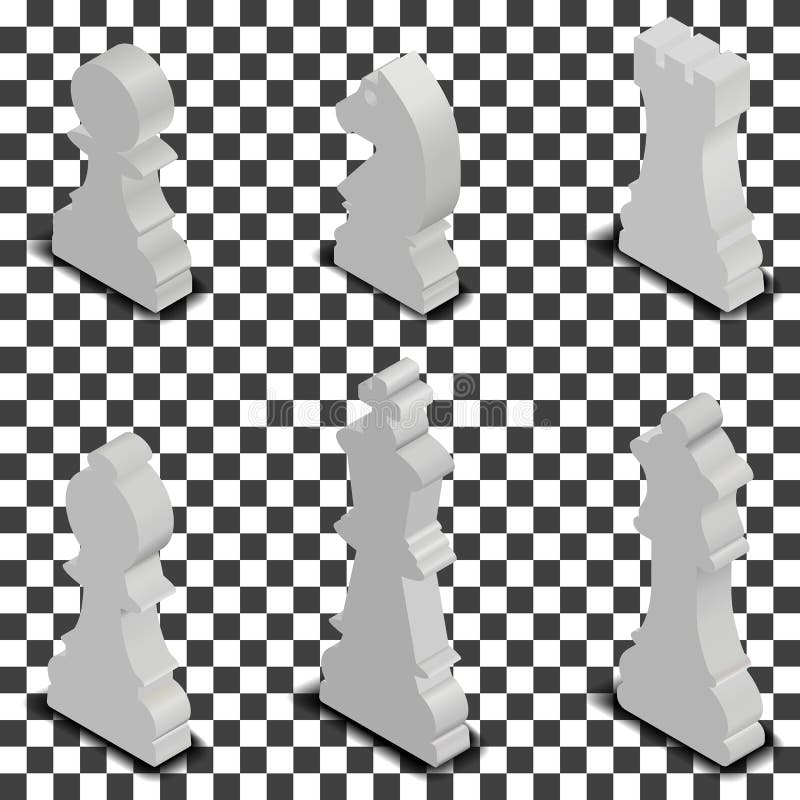 White Knight Chess Piece Isometric, Vector Illustration. Stock Vector ...