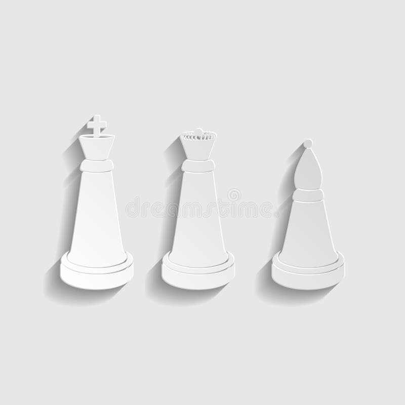 Chess Figures Sign. Paper Style Icon. Illustration Stock Illustration ...