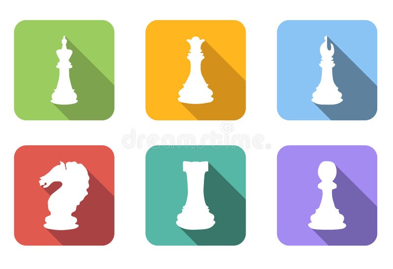 Chess flat icons set stock vector. Illustration of game - 60802321