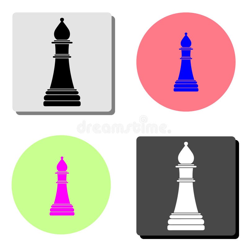 Chess Simple Icons Collection on White Background. Chess Pieces Sign ...