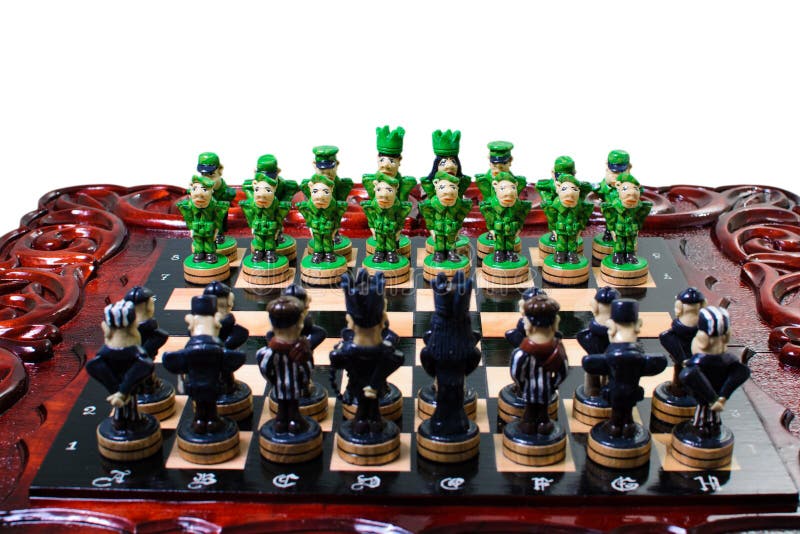 Chess in the Form of Military Against Prisoners on the Board Stock ...