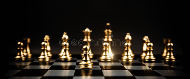 Chess in Front of the Row with King and Bishop Teamwork on Chess Board ...