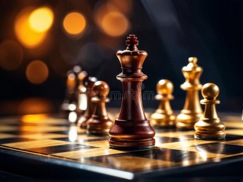 Chess game on a board. stock illustration. Illustration of board ...