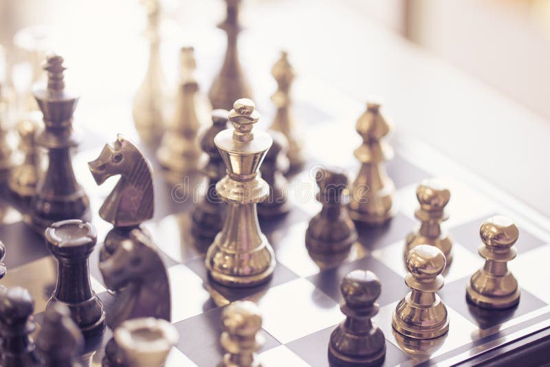 Chess game on board stock photo. Image of knight, problem - 135788810