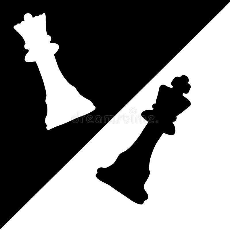 Chess Game, Chessboard King Vs Queen Stock Illustration - Illustration ...