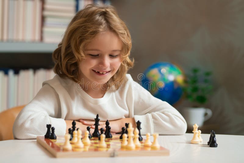 Chess Game for Children. Kid Playing Chess. Games and Activities for ...
