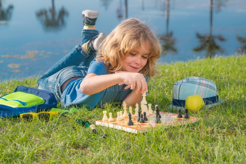 Chess Game for Children. Kid Playing Chess. Games and Activities for ...
