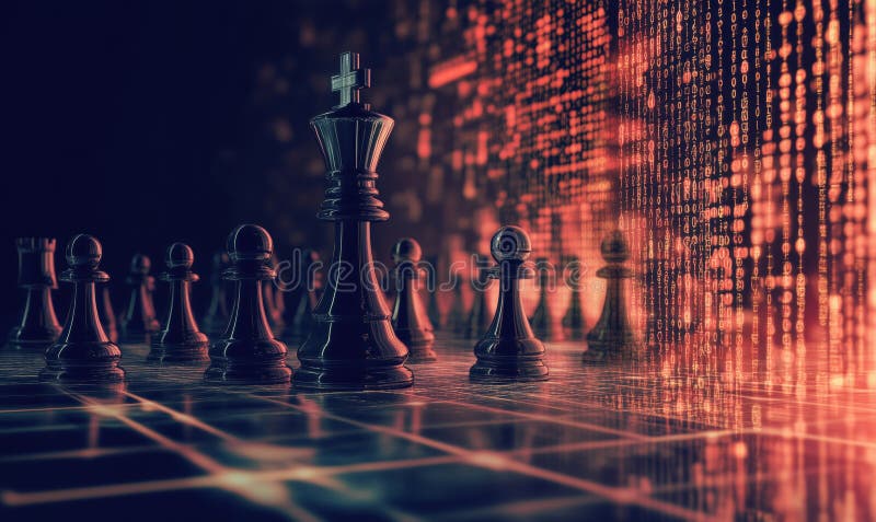 Dark Chess King Rook Strategy Game Digital Background Stock Photos ...