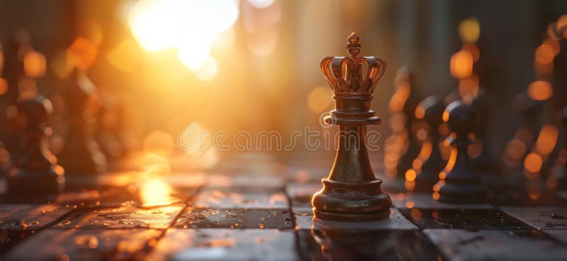 Chess Game with Dramatic Backlight and Smoke, Strategy and Tactics ...