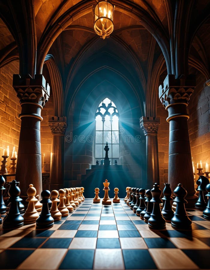 Chess Game in a Gothic Chapel Stock Image - Image of hobby, ambiance ...