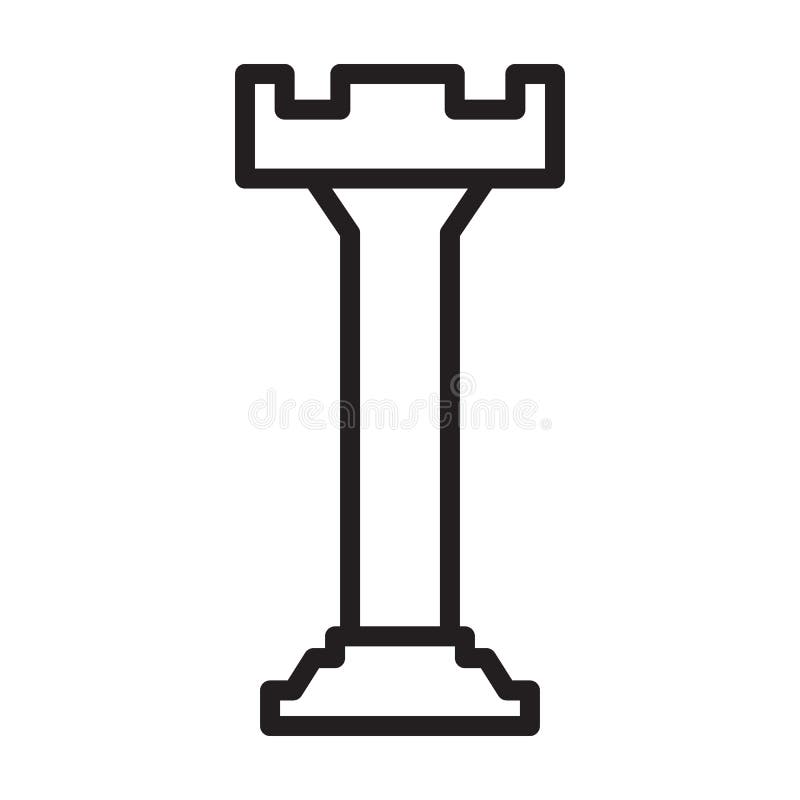 Chess Game Outline Vector Icon.Outline Vector Illustration of Rook ...
