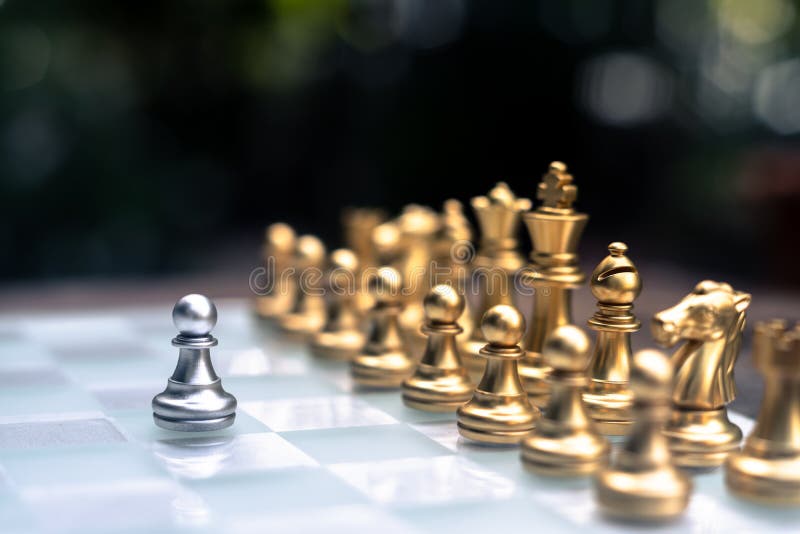 Chess Game. a Pawn Stand Determinedly among the Enemies Stock Photo ...