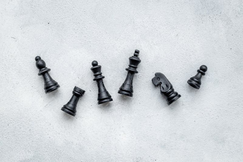 Chess Game Pieces. Business Strategy Concept. Top View Stock Photo ...