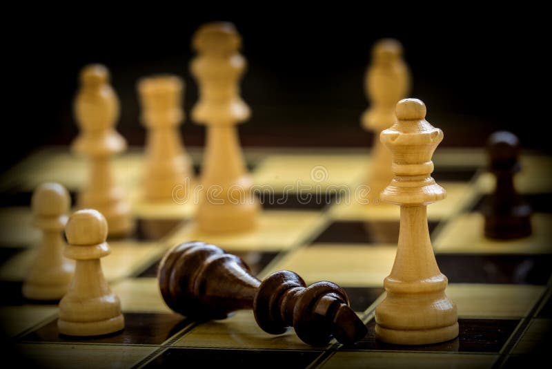 Chess Game Pieces on a Chess Board Stock Photo - Image of board, game ...