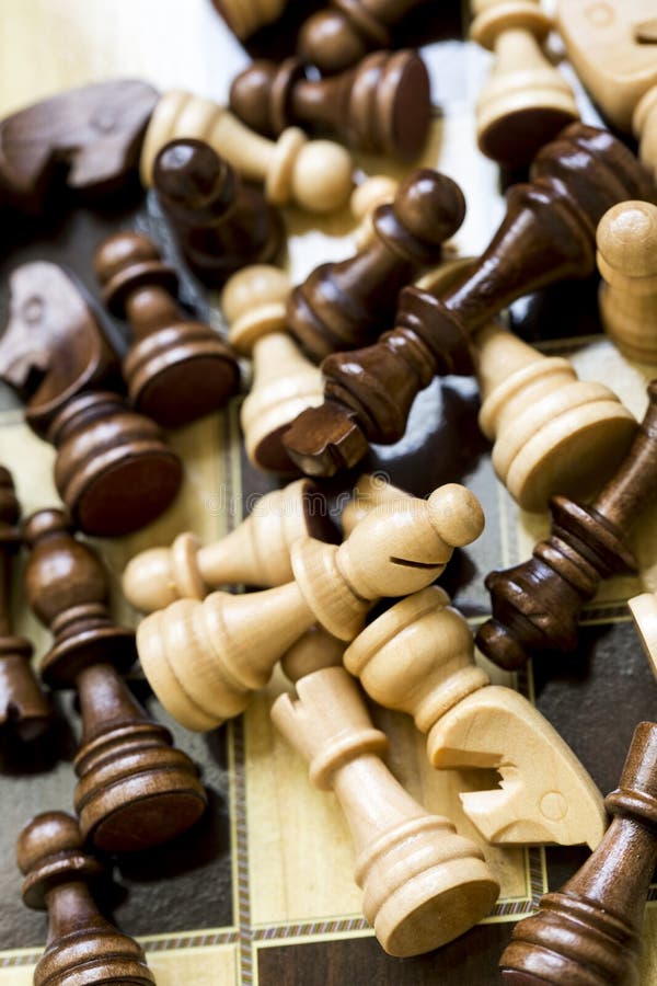 Chess Game Pieces on a Chess Board Stock Image - Image of knight, chess ...