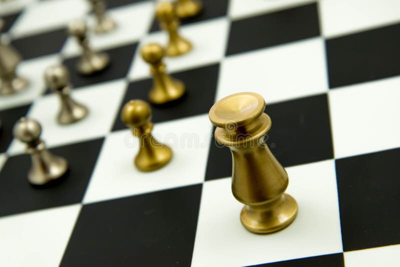 Chess Game - Pieces in Play on Chessboard Stock Photo - Image of ...