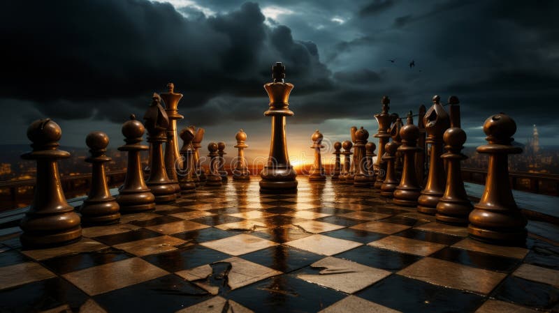 Next Move in Chess Game. Think. Vector Illustration Stock Vector ...