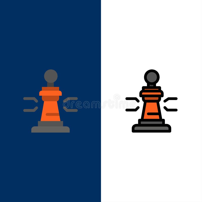 Chess, Game, Player, King, Poker Icons. Flat and Line Filled Icon Set ...