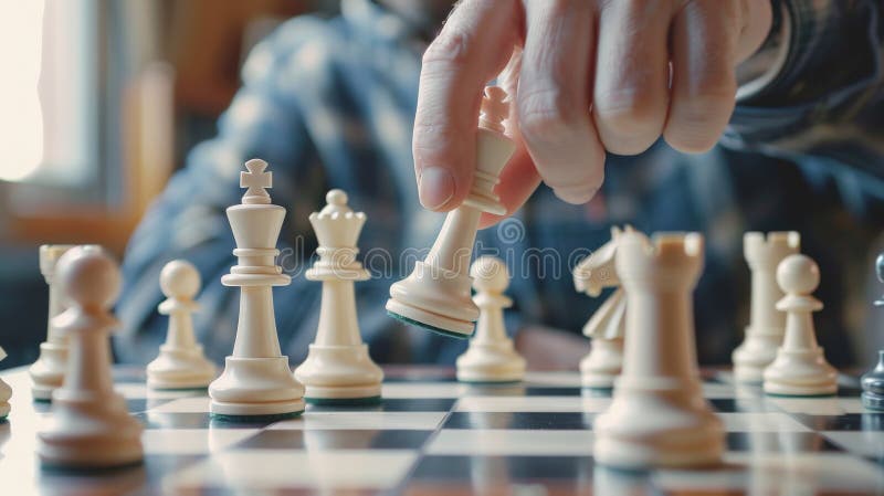 Chess Game in Progress: Close Up of a Move Stock Illustration ...
