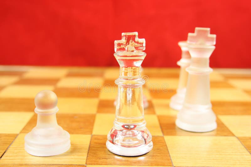 Chess Game with a Red Background Stock Image - Image of glass, play ...
